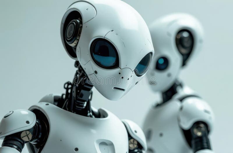 Robotic Aliens with Futuristic Designs in a Minimalist Setting Stock ...