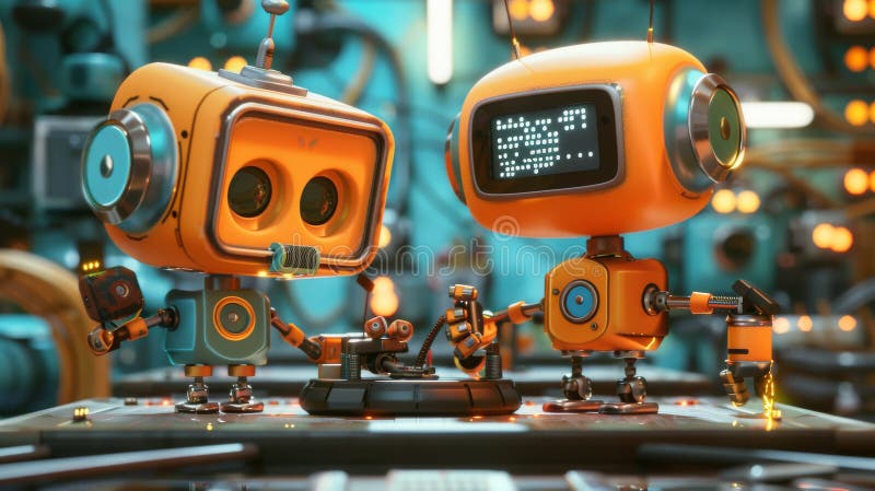 Two Advanced Robots, with Touch Sensors and Advanced Ai Capabilities ...