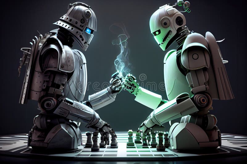 Two Advanced Robots, with Touch Sensors and Advanced Ai Capabilities ...