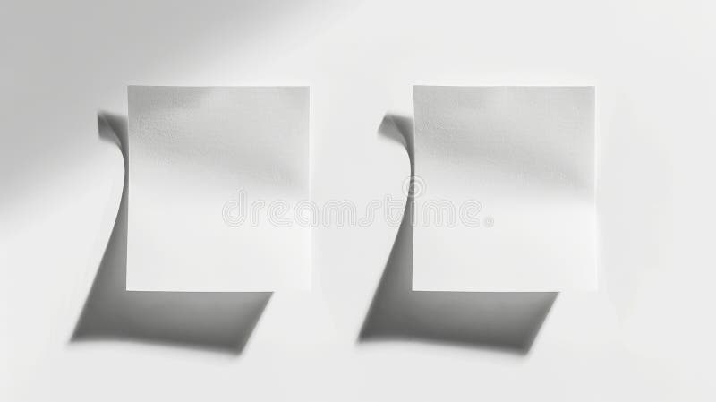 Two Aesthetic White Sticky Note Reminders on White Background. Sun Rays ...
