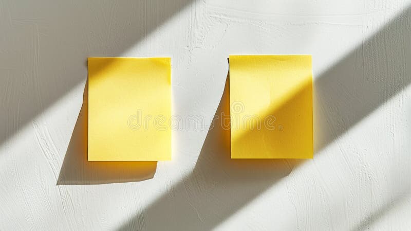 Two Aesthetic Yellow Sticky Note Reminders on White Background. Sun ...