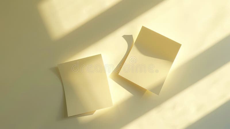 Two Aesthetic Yellow Sticky Note Reminders on White Background. Sun ...