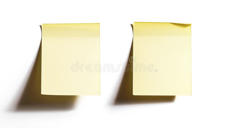 Two Aesthetic Yellow Sticky Note Reminders on White Background. Sun ...