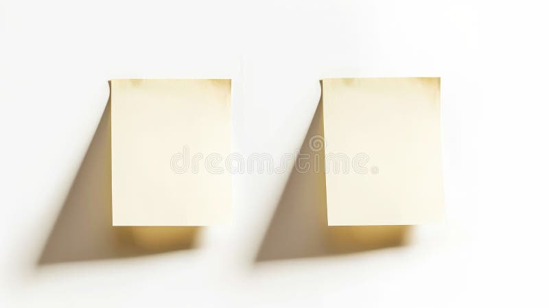 Two Aesthetic Yellow Sticky Note Reminders on White Background. Sun ...
