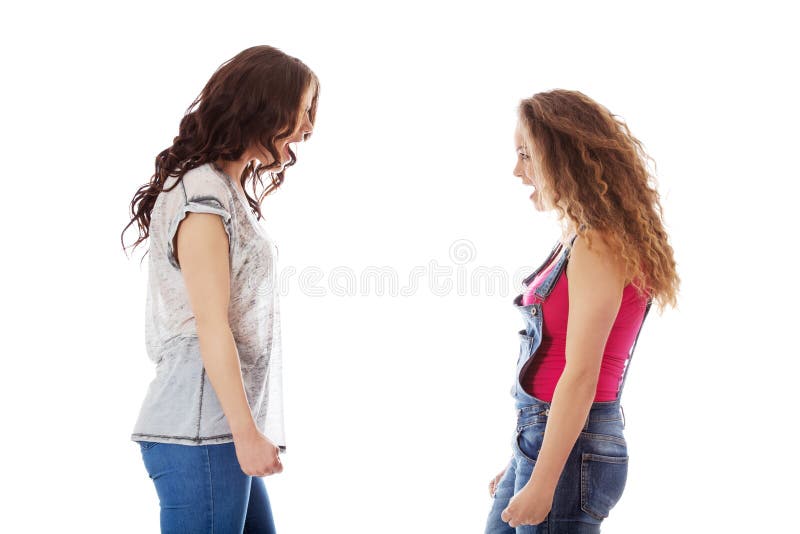 Aggressive Mad Women Fighting Over Man. Stock Image - Image of anger ...