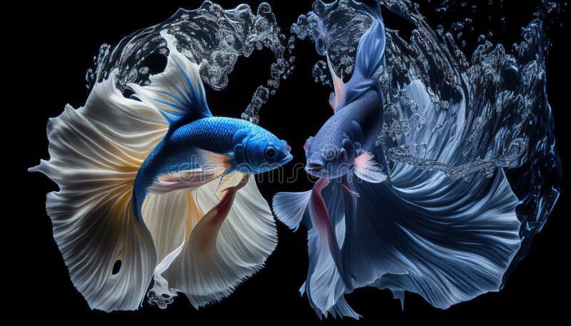 Two agressive beta fish stock illustration. Illustration of action ...