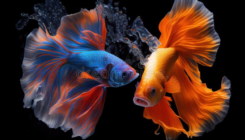 Two agressive beta fish stock illustration. Illustration of action ...