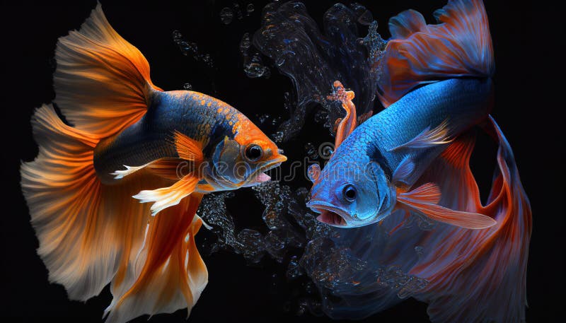 Two agressive beta fish stock illustration. Illustration of design ...