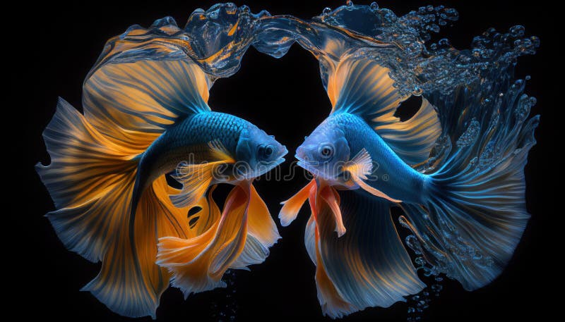 Two agressive beta fish stock illustration. Illustration of power ...