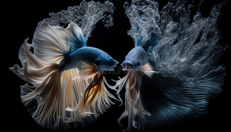 Two agressive beta fish stock illustration. Illustration of fighter ...