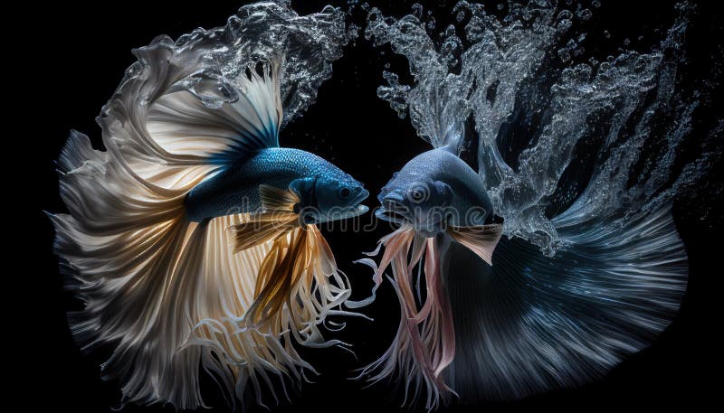 Two agressive beta fish stock illustration. Illustration of white ...