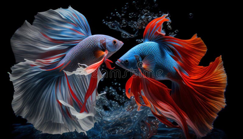 Two agressive beta fish stock illustration. Illustration of beautiful ...
