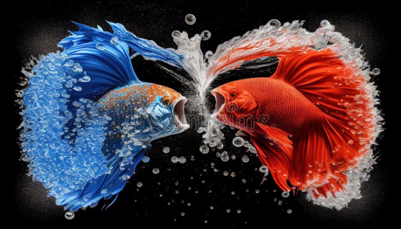 Two agressive beta fish stock illustration. Illustration of design ...