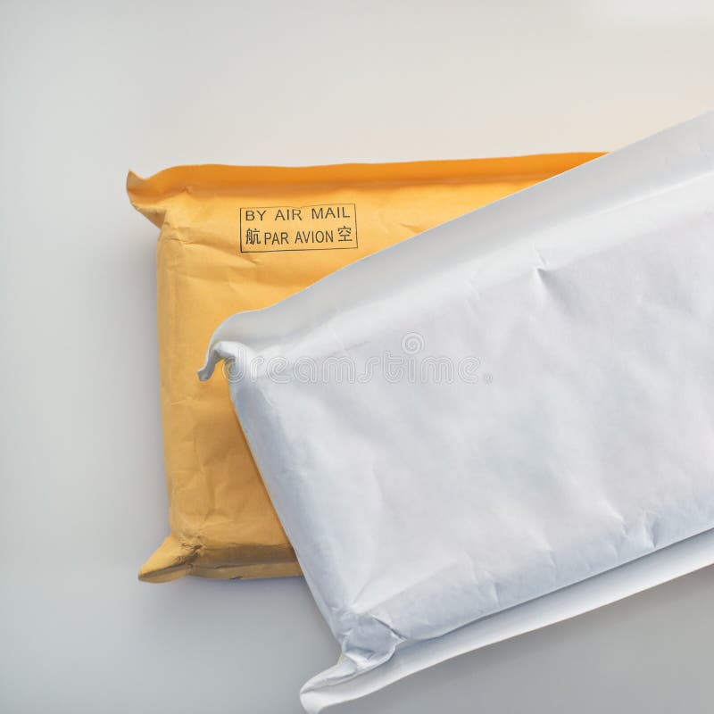 Two air mail parcels stock image. Image of mail, parcel - 49155003