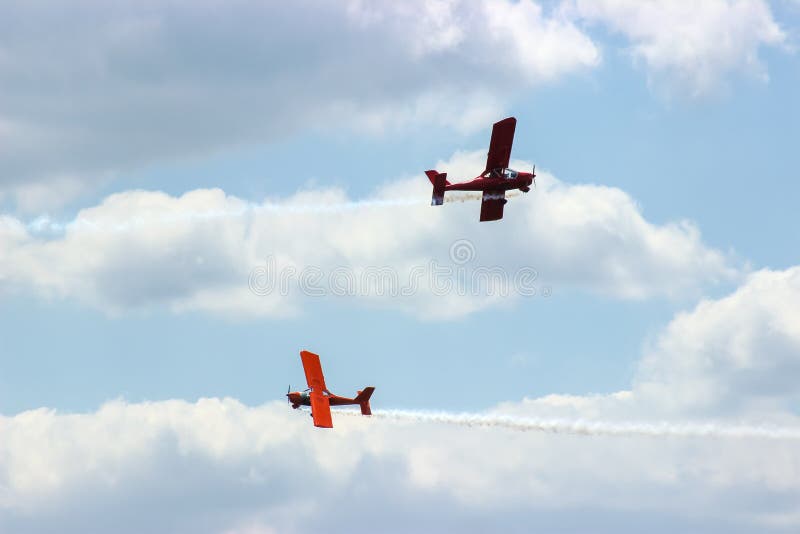 Two Aircraft during Flight Aviation Stock Image - Image of armed ...