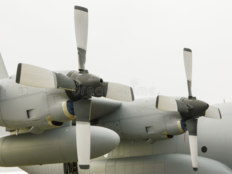 Two Airplane Engines Wing Mounted Stock Photo - Image of light ...
