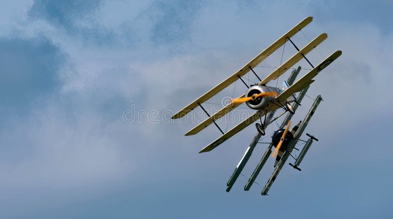 Two Airplanes Flying in the Blue Sky. Stock Photo - Image of aeroplane ...