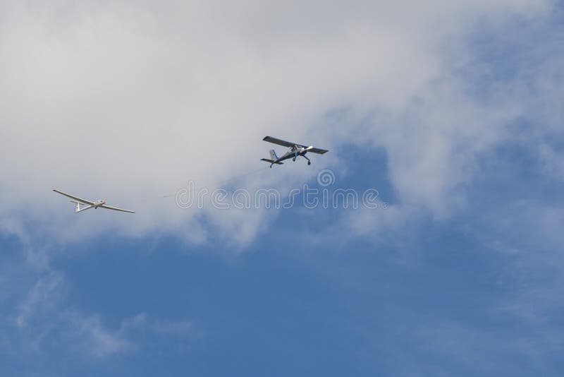 Two Airplanes of Glider and Aircraft on Coupling Performing Elements in ...