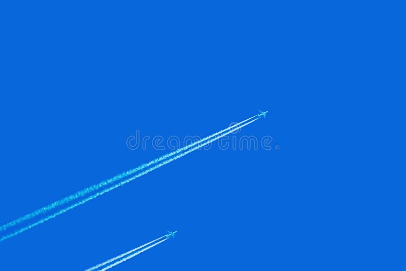 Two Airplanes in the Sky stock photo. Image of transportation - 111344154