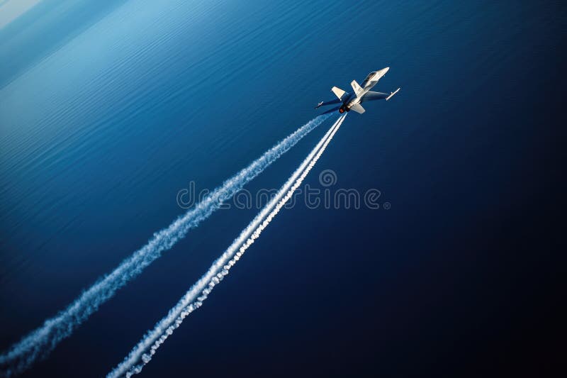 Two Airplanes Soaring Above the Water S Surface Stock Image - Image of ...