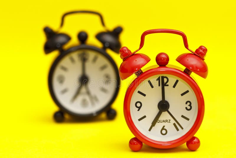 Two alarm clocks stock image. Image of clock, time, hour - 19167479