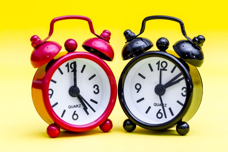 Two alarm clocks stock photo. Image of clocks, alarm - 305883574