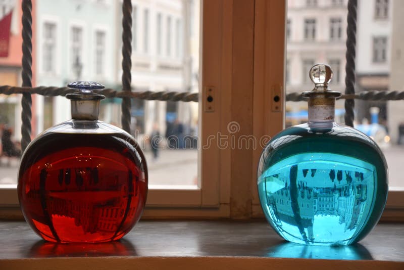 Two alchemical bottles stock image. Image of alchemical - 35678551