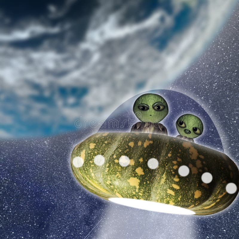 Two aliens in a spaceship stock illustration. Illustration of invasion ...