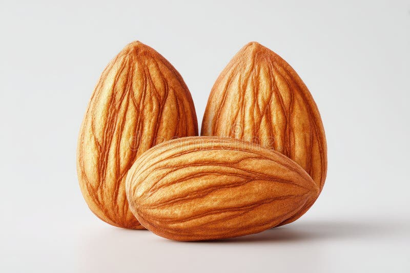 Two Almonds Standing Upright in the Center of the Frame, Stock ...