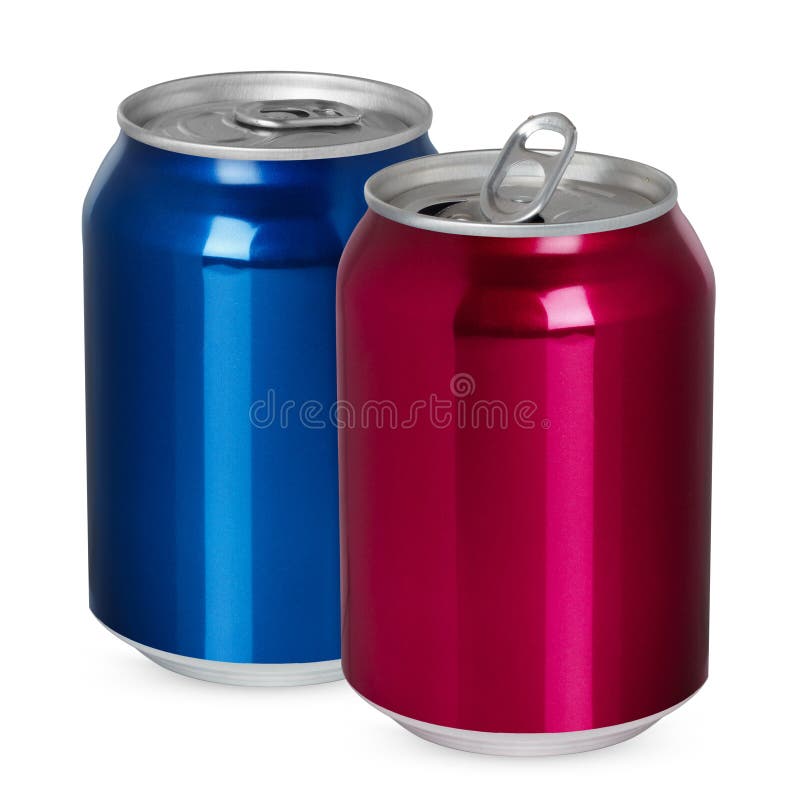 Two Aluminum Cans, Open and Closed Stock Photo - Image of refreshment ...