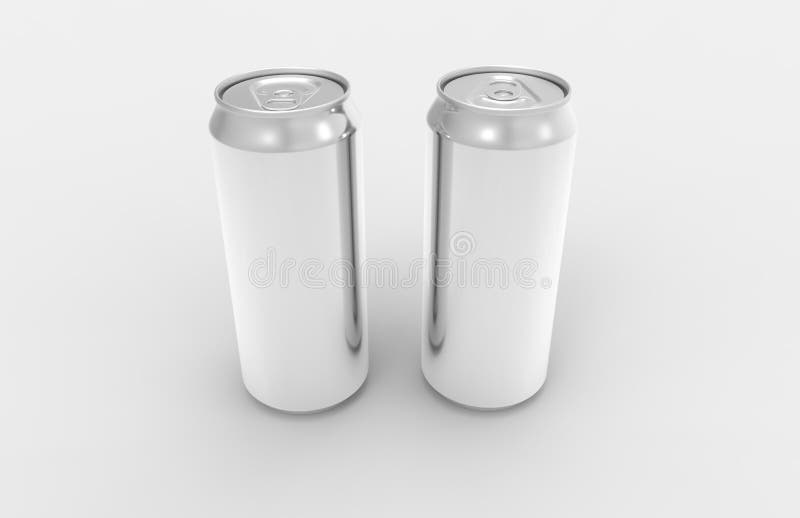 Two Aluminum Soda or Beer Metal Cans Isolated on White. Stock ...