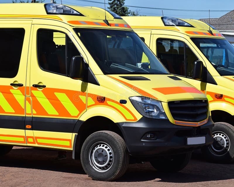 Two ambulances are waiting stock image. Image of services - 81775833