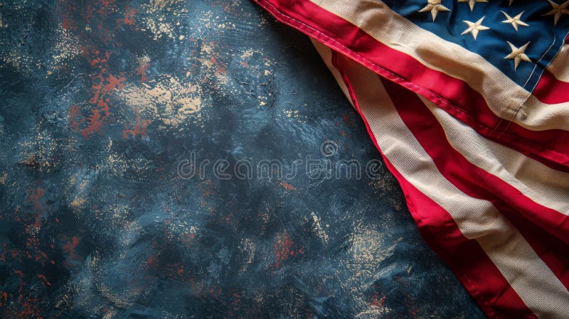 Two American Flags on Black Background Stock Image - Image of national ...