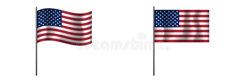 Two American Flags Side by Side Displaying Stars and Stripes Stock ...