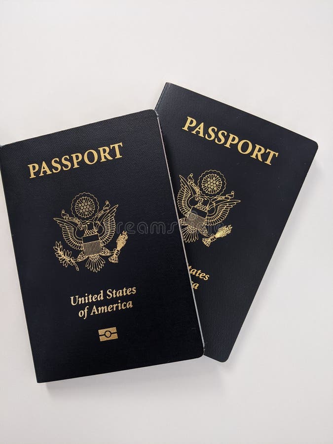 Two American Passports with White Background Stock Photo - Image of ...