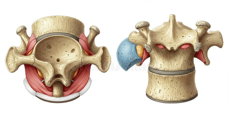 Two Anatomical Illustrations of Cervical Vertebrae are Shown from ...