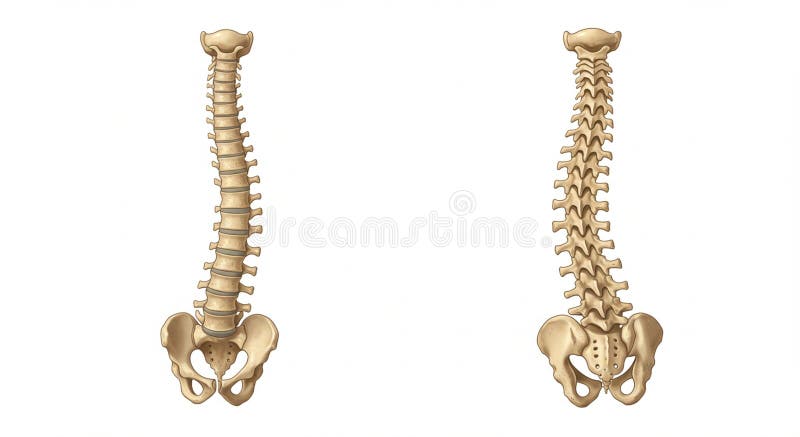 Two Anatomical Illustrations of the Human Vertebral Column are ...