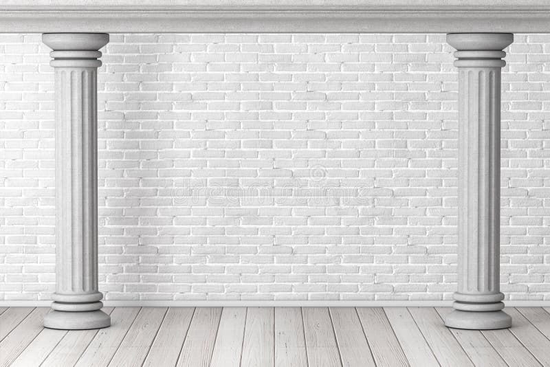 Two Ancient Classic Greek Columns As Frame. 3d Rendering Stock ...