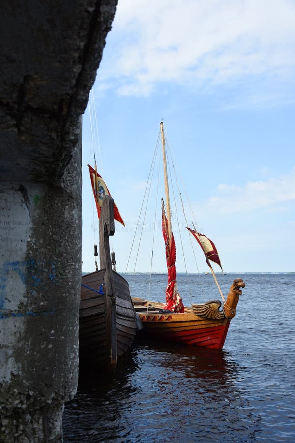 Two Ancient Old Russian Ships - Boats Stock Image - Image of russian ...