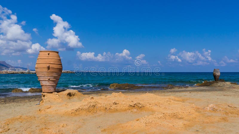 Two ancient pitcher stock image. Image of sand, coast - 87541591