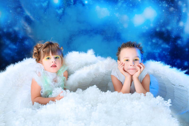Two angels stock image. Image of innocent, angel, childhood - 12047039