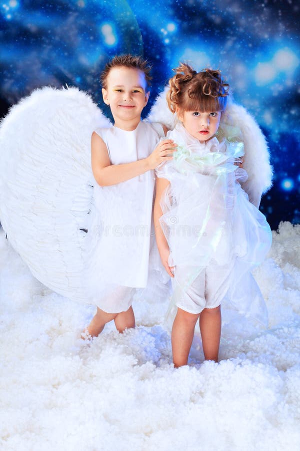 Two angels stock photo. Image of child, couple, beautiful - 12141082