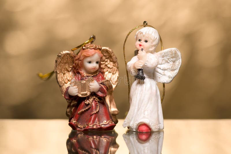 Two angels stock photo. Image of figurine, isolated, doll - 7455904