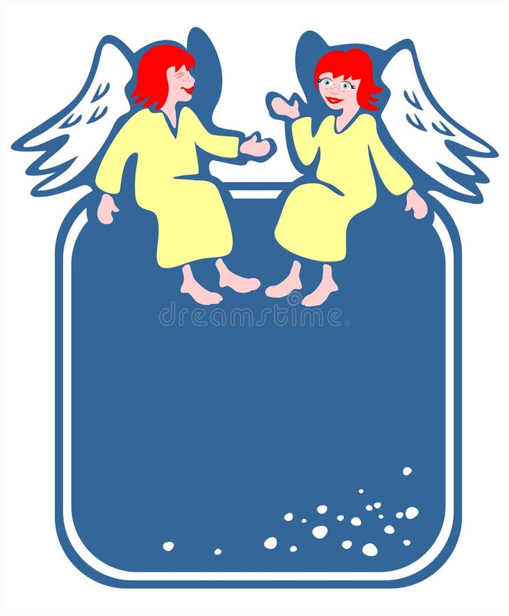 Two angels frame stock vector. Illustration of ornate - 3030523