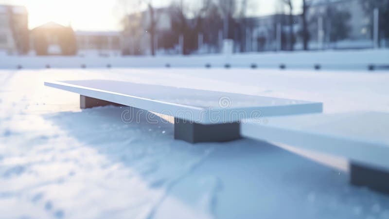 Two Angled Ice Skating Rink Boards Showcasing Unique and Modern Design ...