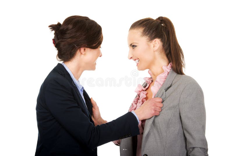 Two angry businesswomans. stock image. Image of fight - 61326743