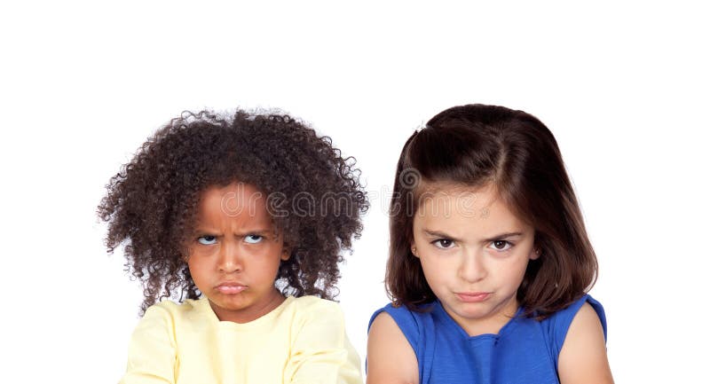 Two angry classmates stock image. Image of childhood - 196489371