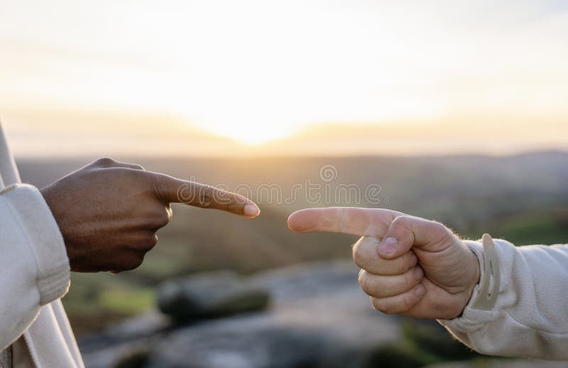 Two Angry Guys Pointing Fingers at Each Other and Blaming for Problems ...