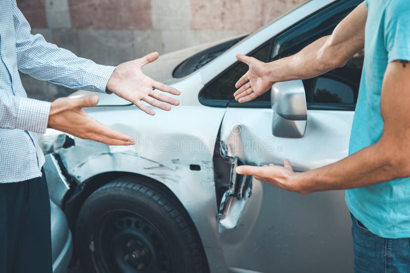 Two Angry Man and Car Accident. Stock Image - Image of male, auto ...