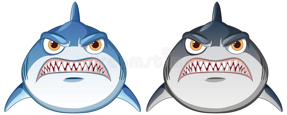 Two angry sharks stock vector. Illustration of angry - 360533389
